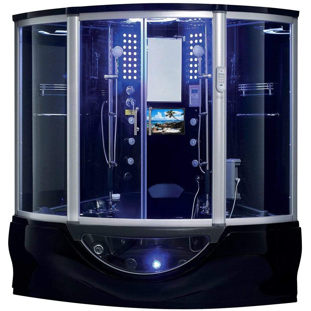 Maya Bath The Superior Platinum Black 2-Person Freestanding Steam ...